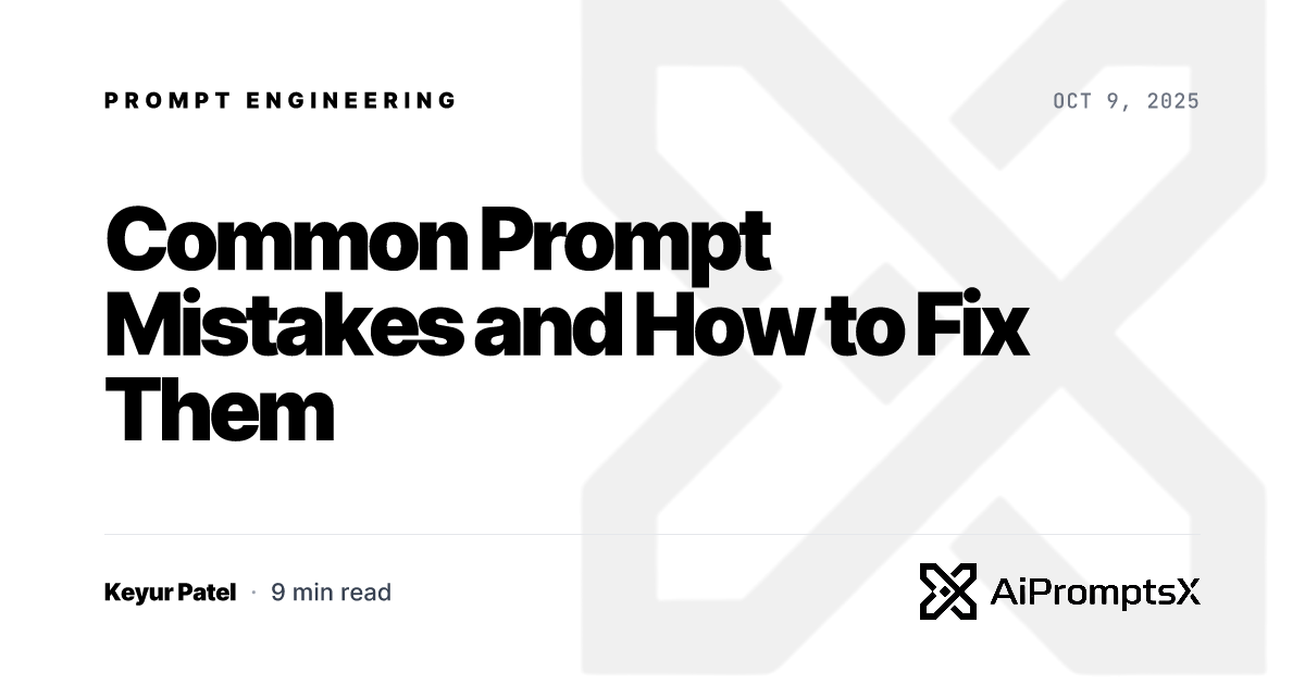 Common Prompt Mistakes and How to Fix Them (2026)